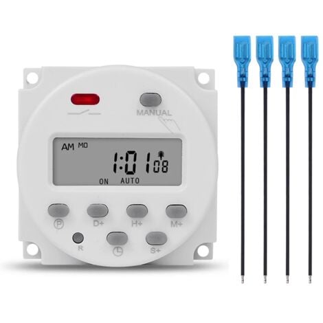 1 Second Interval 12V Digital LCD Timer Switch Weekly Programmable Time ...