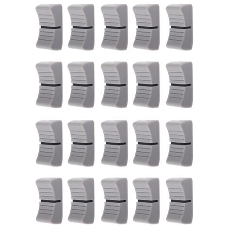 20Pcs 24mmx11mmx10mm Console Mixer Slider Fader Knobs Replacement for Potentiometer Gray Knob ...