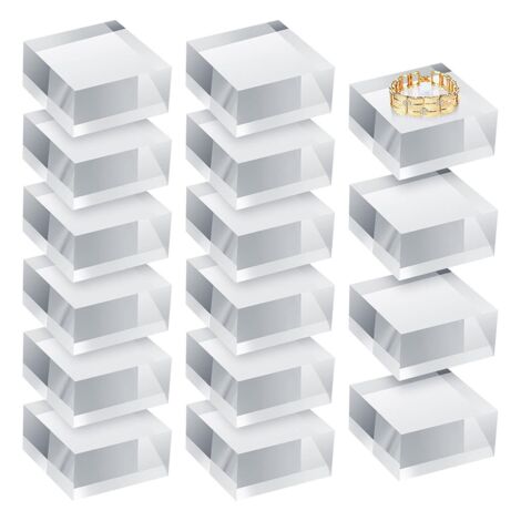 Clear Acrylic Blocks Square Display Block Polished Cube Jewelry Stand ...