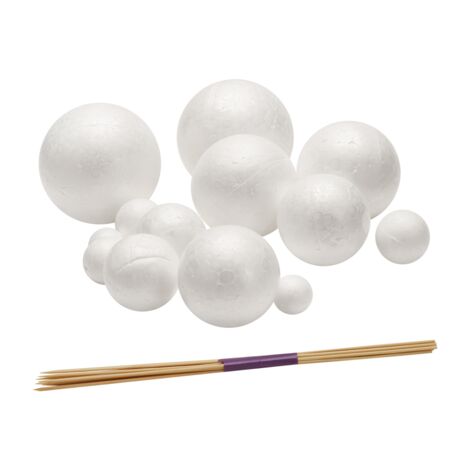 Solar System Project Kit, PlanetModel Crafts 14 Mixed Sized Polystyrene ...