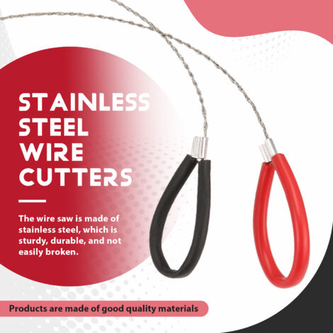 2 Piece PVC Pipe Cable Saw Stainless Steel Wire Saw Hand Pocket String ...