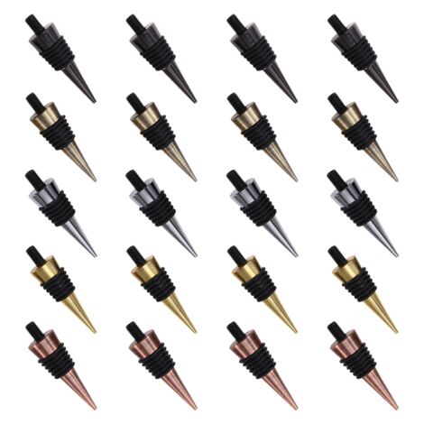 20Pieces Blank Bottle Stopper with Threaded Post Metal Wine Inserts Set ...