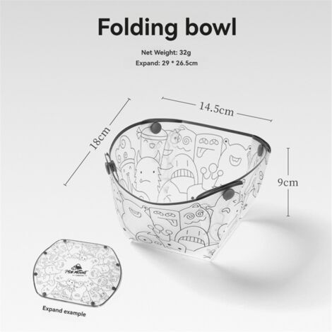 4 Pieces Folding Bowl Set,Portable Mess Kit,Food Grade Material for ...