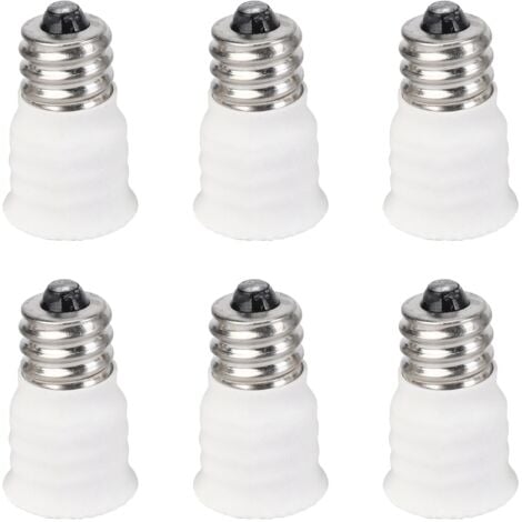 6-Pack E12 to E14 White Bulb Converter LED Light Holder Lamp Adapter ...