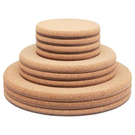 Cork Plant Coasters, 3 Sizes Double Layers Hard Thick Planter Coaster ...
