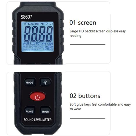 Digital Sound Level Noise Meter Measurement 30-130DB DB Decibel ...