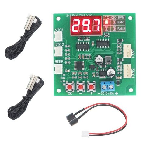 2 Channel 4 Wire DC 12V 24V 48V PWM Motor Fan Speed Controller Digital ...
