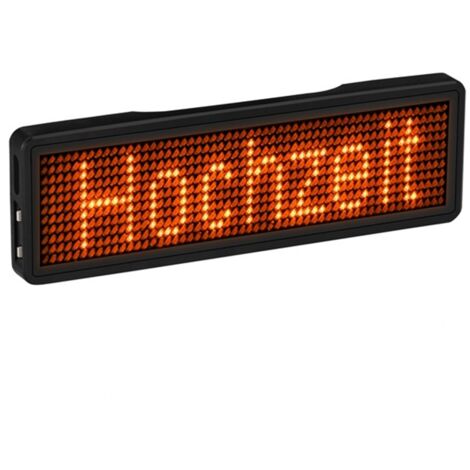 Bluetooth LED Name Badge Rechargeable Light Sign DIY Programmable ...