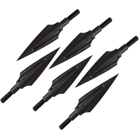 6 Pcs Metal Archery Arrowheads 125 Grain Broad Head Tips Arrows for ...
