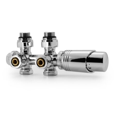 Multiblock Set Radiator Connection Fitting with Thermostat 50 mm, Tap ...