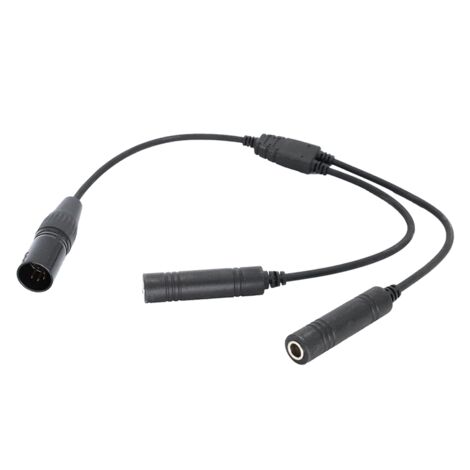 GA Dual Plugs to 5 Pin XLR Adapter Black Aviation Headphone Cable ...
