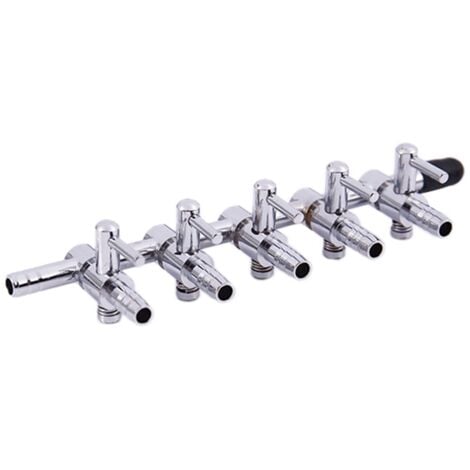 Jardin 5-Way Outlet Metal Aquarium Air Valve Distributor Splitter with ...