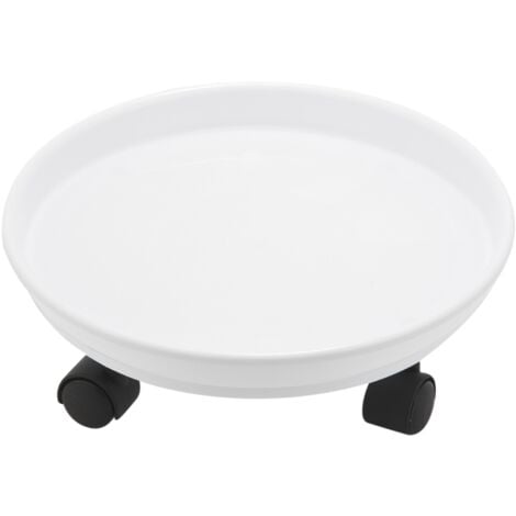 Flower Pot Dolly,Plant Stand, 2x Flower Pot Trays on Wheels, Round ...