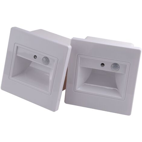 2pcs Recessed in Steps Ladder Wall Lamps Led Stair Light PIR Motion ...