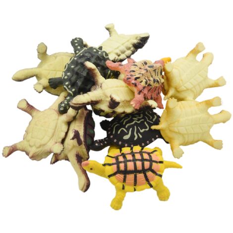 Mini Simulation Solid Turtle Model 12 Packs Wild Animal Vinyl Water ...