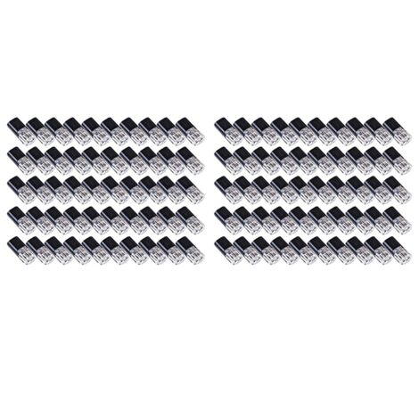 100PCS Double-Wire Push-in Connector with Locking Buckle,Low Voltage ...