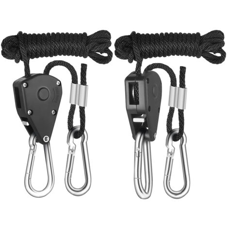 1-Pair 1/8 Inch 8-Feet Long Heavy Duty Adjustable Rope Clip Hanger ...