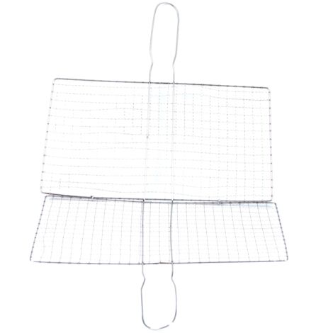 Stainless Steel BBQ Fish Meat Net Barbecue Grill Mesh Wire Clamp ...