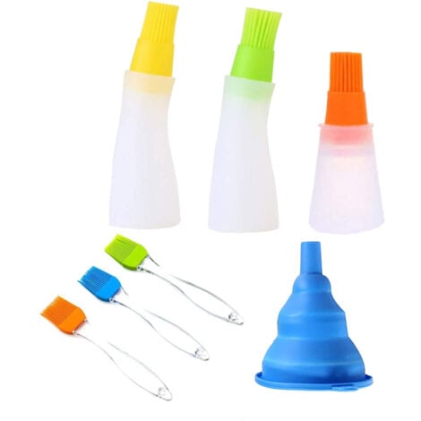 7 Pack Food Grade Silicone Basting Brush BBQ Oil Bottle Kit Barbecue ...