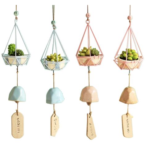 Psychedelic forest wind chimes wrought iron small cage fleshy ornaments ...