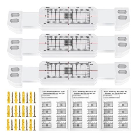3 Pcs Crack Monitoring Record, Acrylic Corner Tell-Tale Monitor,Tell ...
