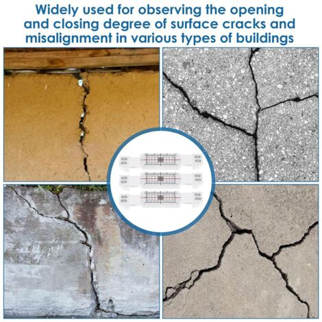 3 Pcs Crack Monitoring Record, Acrylic Corner Tell-Tale Monitor,Tell ...