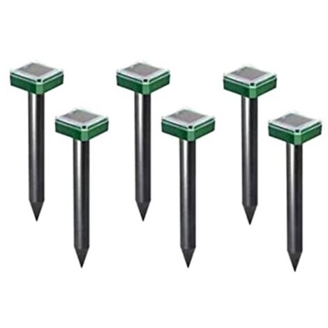 6 Pcs Outdoor Solar Ultrasonic Vibration Repeller Snake Repeller Mole ...