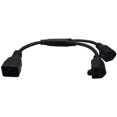 C20-25-15R One in Two IEC320 C20 Male to 25-15R Female Y Type Power ...