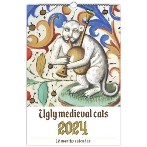 Weird Medieval Cats Calendar, Funny Weird Medieval Cat Calendar 2024 ...
