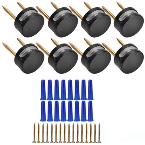 3-5mm Frameless Mirror Mounting Hardware 8 Pack Dual-Screw Fixing ...