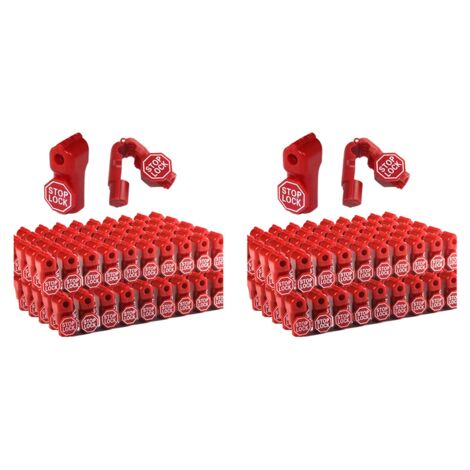 Peg Hook Lock Stop Lock 200 Pieces Plastic Red Stop Lock Anti-Theft ...