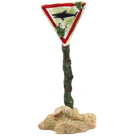 Shark Warning Board Aquarium Decor Ornaments, Warning Sign Sunken Rock ...