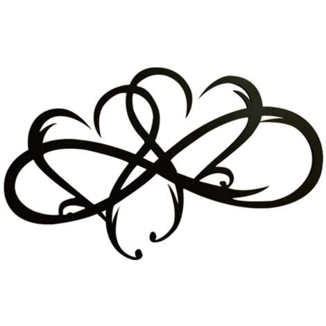 Dual Infinity Hearts Metal Wall Art Hanging Love Two Hearts Become One ...