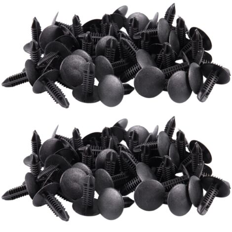 uxcell？ 5mm x 5mm Hole Dia Black Plastic Rivets Fastener Push Clips 48 ...
