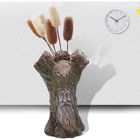 Flower Pot Flower Pot Ornaments Resin Ancient Tree Shape Flower Pot ...