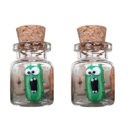 Screaming Pickles in Miniature Glass Jars, Handcrafted Sculptural Jars ...