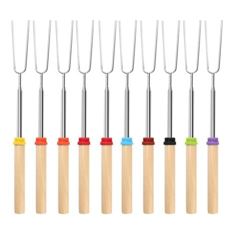 10Pcs 32Inch Marshmallow Roasting Sticks for Fire Pit,Smores Sticks Skewers,Premium Telescoping ...