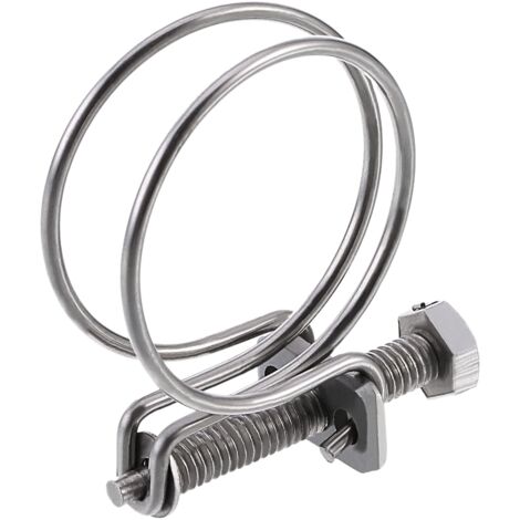 12 Pcs Double Wire Hose Clips Adjustable Hose Clamps to Fit 32mm Pipes ...