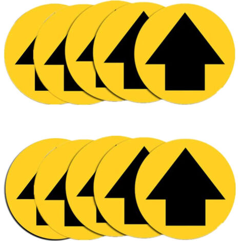 10 Pcs Social Distancing Indicator Sign Floor Ground Stickers for Queue ...