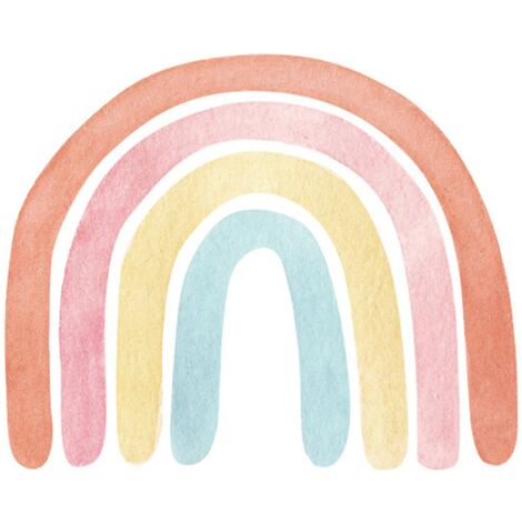 Big Rainbow Watercolour Home Decor Wall Sticker Self-Adhesive for ...
