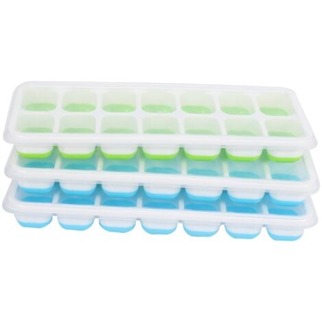 Silicone Ice Trays with Lids Easy Release Ice Trays Make 42 Ice ...
