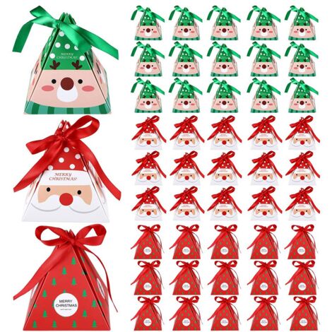 48 Pcs Christmas Candy Boxes Gift Treat Boxes Santa Gift Boxes with ...