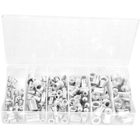 195 Pcs M3 M4 M5 M6 M8 M10 Rivet Nuts Flat Head Threaded Insert Nut ...