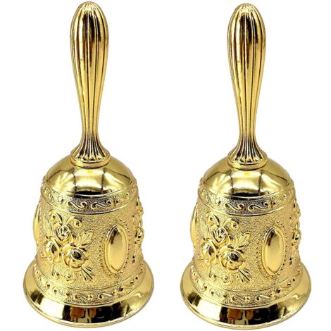 2Pcs Antique Hand Bell Call Bell Multi-Purpose Bells for Wedding Bells ...