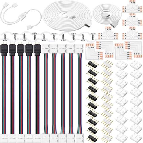 LED Strip Connector Kit, Strip Light Extension Cable Solderless Gapless ...
