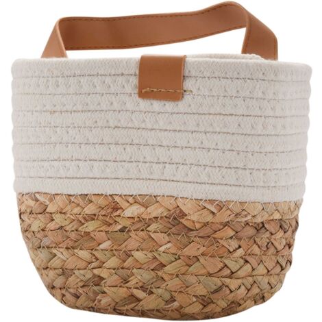 Wall Hanging Storage Basket - Small Cotton Rope Woven Closet Storage ...
