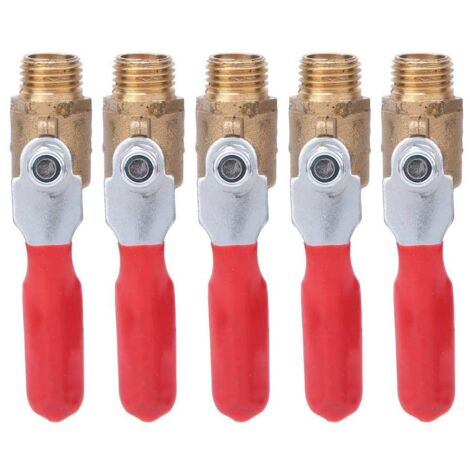 5 Ball Valves, Brass Ball Valve, G1/4 Double External Thread Air ...