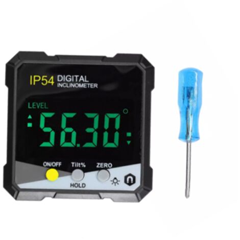 IP54 490°Digital Inclinometer LCD Backlight Protractor Slope Meter Angle Ruler Single-side ...
