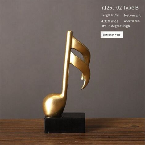 Music Note Decor Musical Sculpture Statue Resin Music Note Figurine for ...