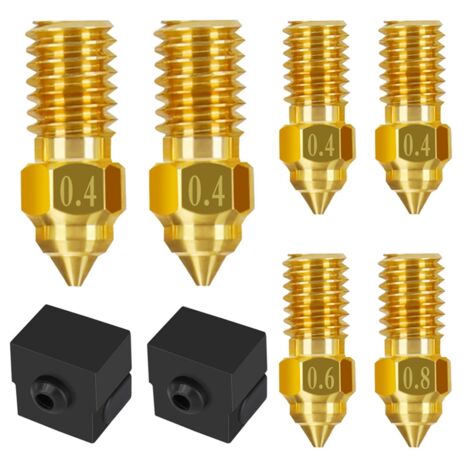 6Pc for Ender 3 V3 SE Nozzle Kit,3D Printer Brass Nozzles 0.4mm 0.6mm 0 ...